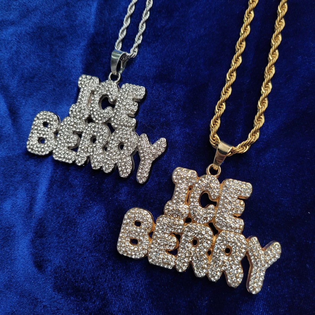 Iced Out Ice Berry Pendant Necklace: Cubic Zirconia Hiphop Style - Etsy