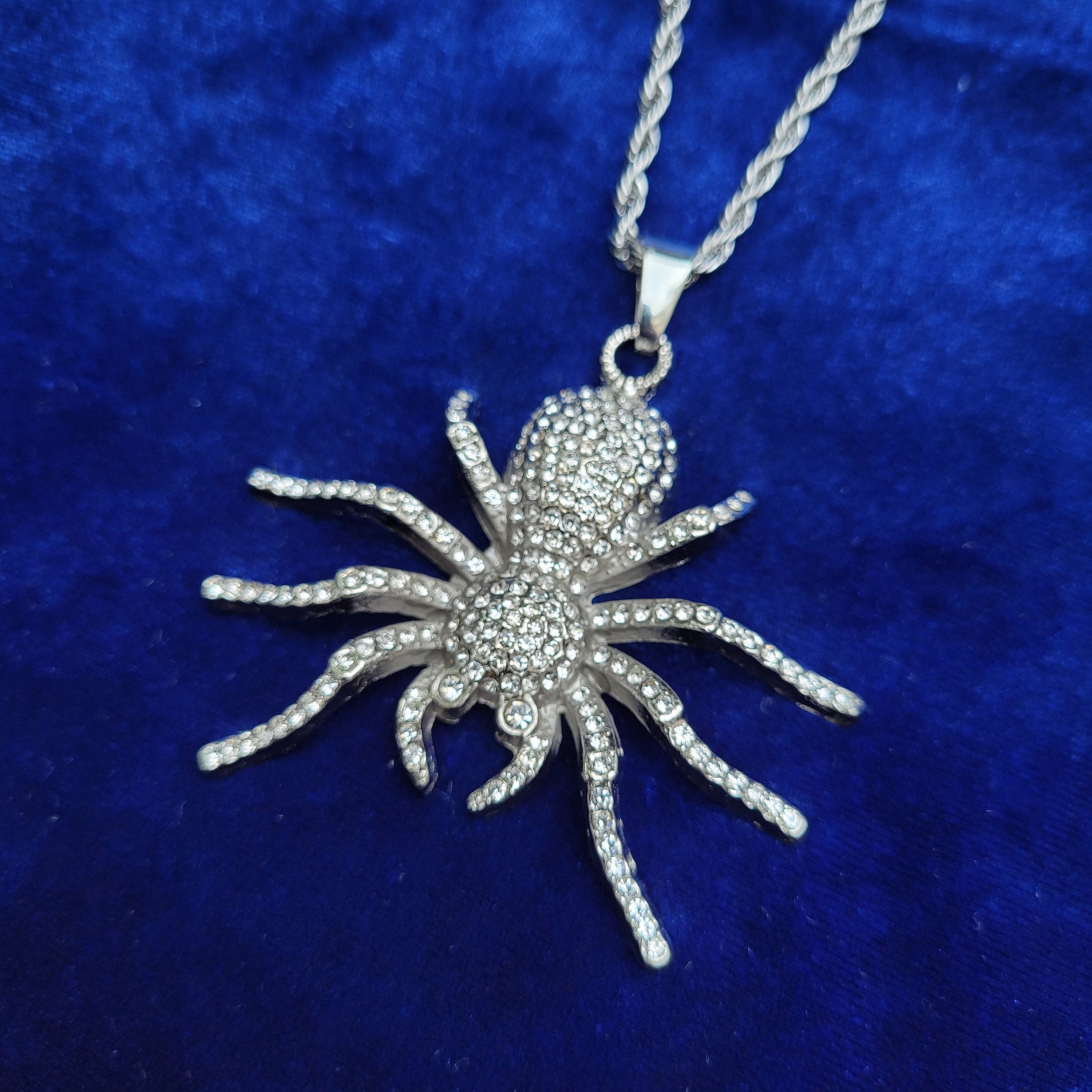Iced Out Diamond Tarantula Spider Pendant Necklace - Etsy