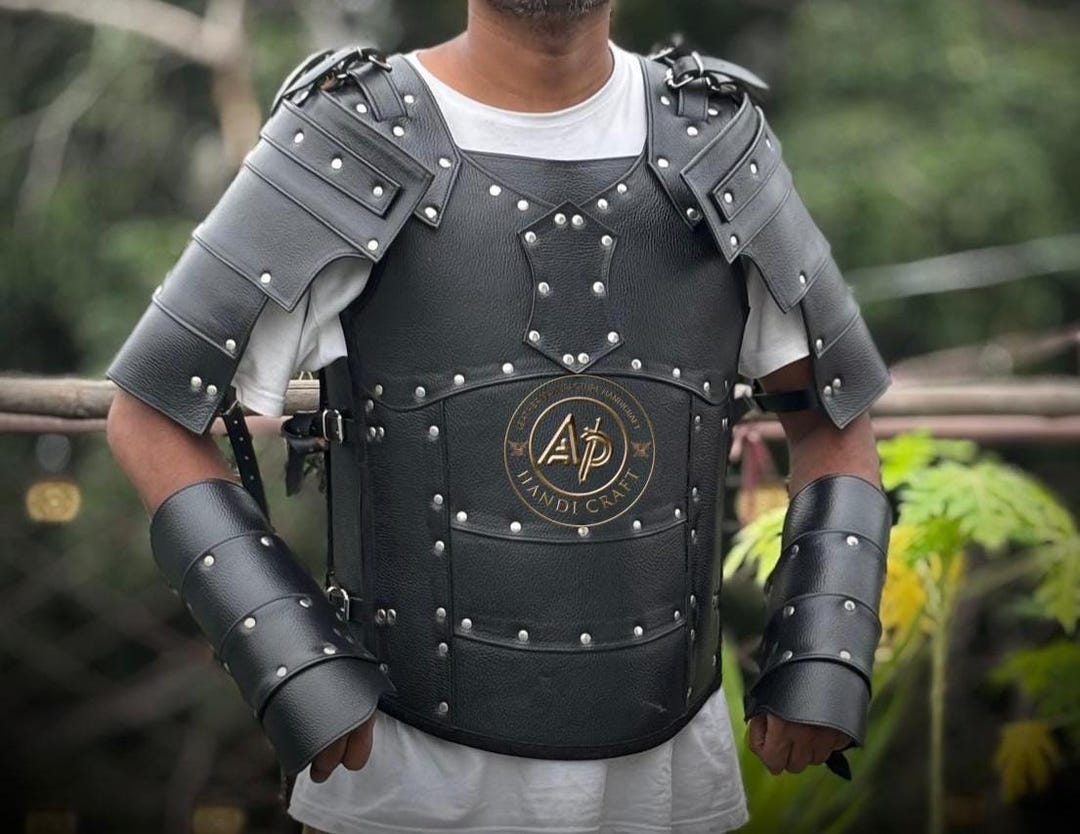 Viking Full Body Leather Armor Set Medieval Cosplay Black Costume Larp ...