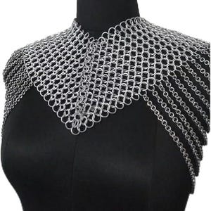 Medieval Chainmail Shoulder Armor, Aluminum Neck Collar, SCA LARP ...