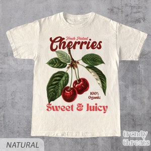 Retro Cherries Commercial Graphic Shirt, Vintage Cherry T-shirt, Unisex ...