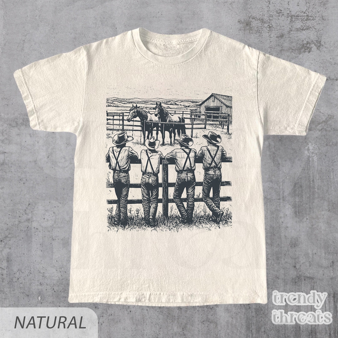 Western Cowboy Vintage T-shirt, Retro Cowboys Graphic Shirt, Vintage Wild West Unisex Shirt, the ...