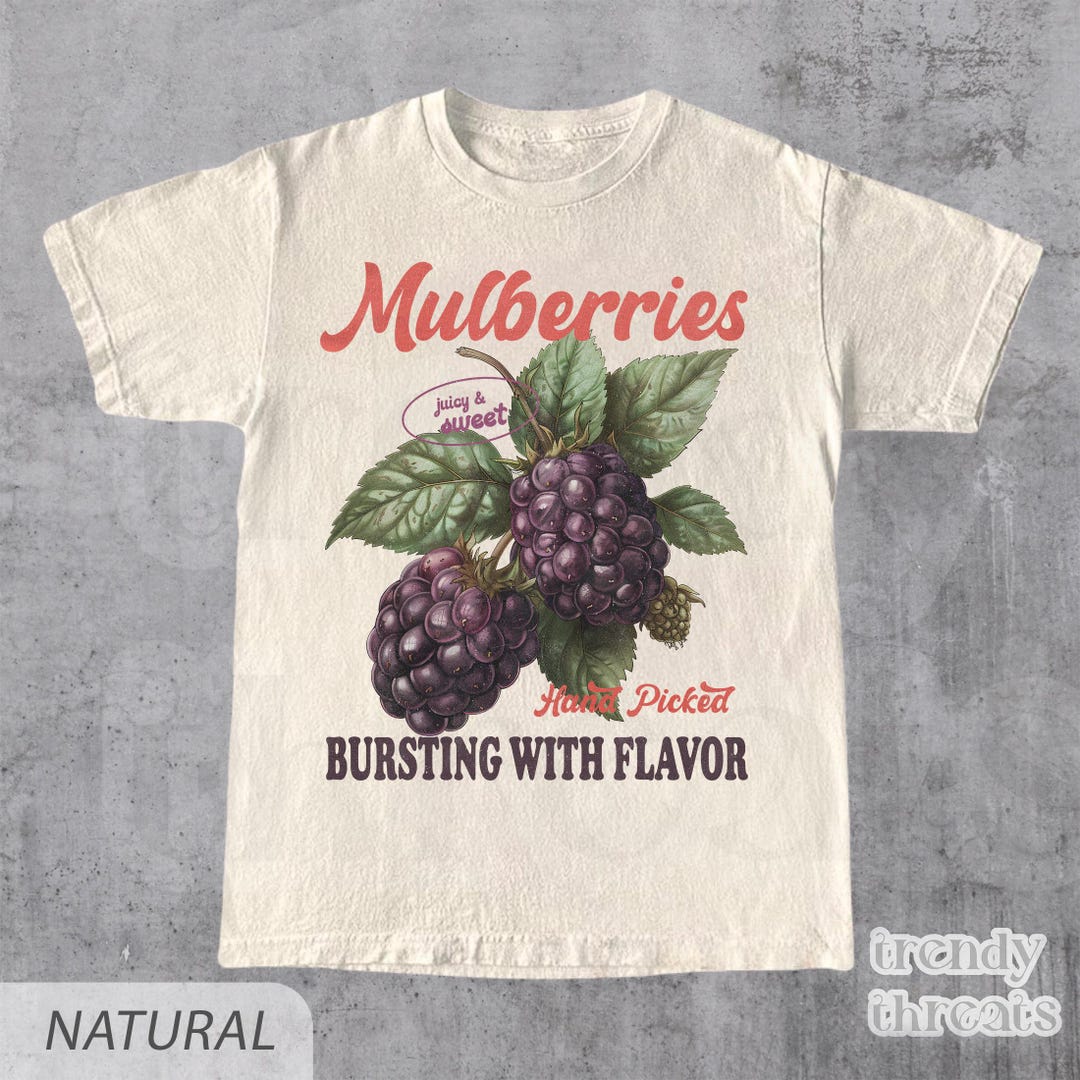 Mulberries Retro Commercial Graphic Shirt, Vintages Mulberry Label T ...