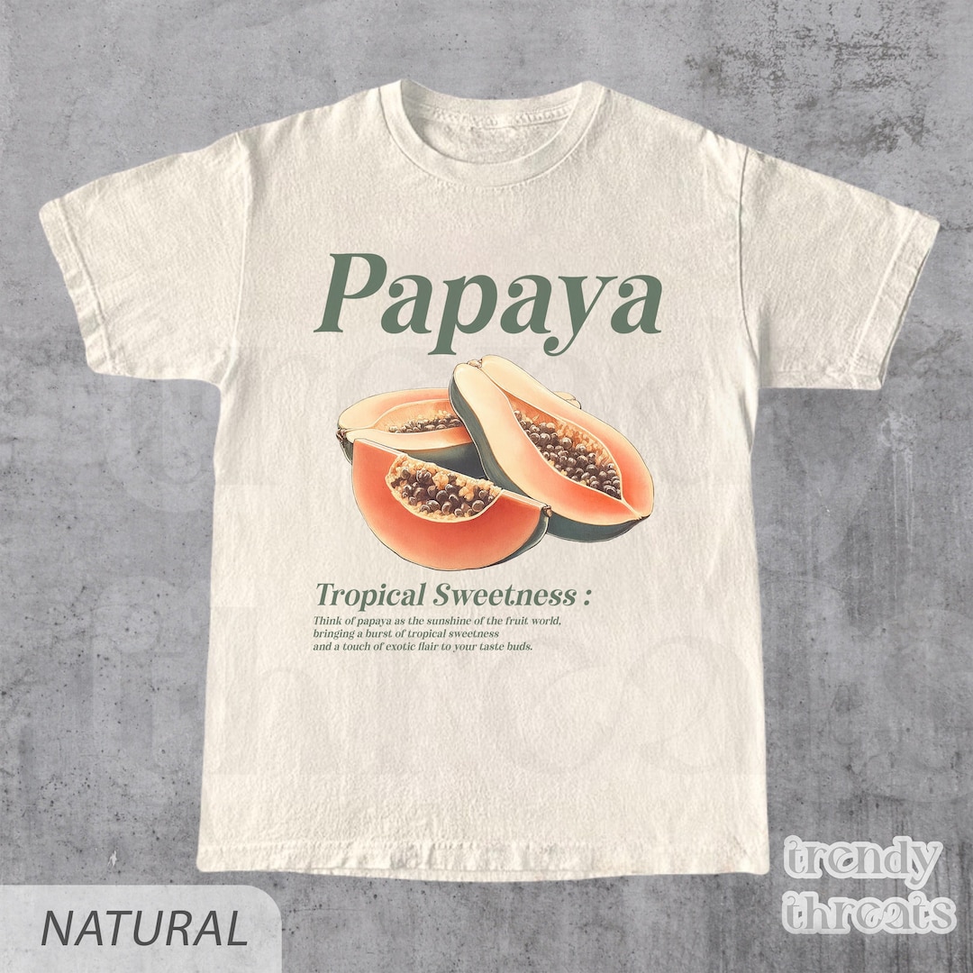 Papaya T-shirt, Vintage Graphic Fruit Shirt, Aesthetic Fruit Shirt Boho ...