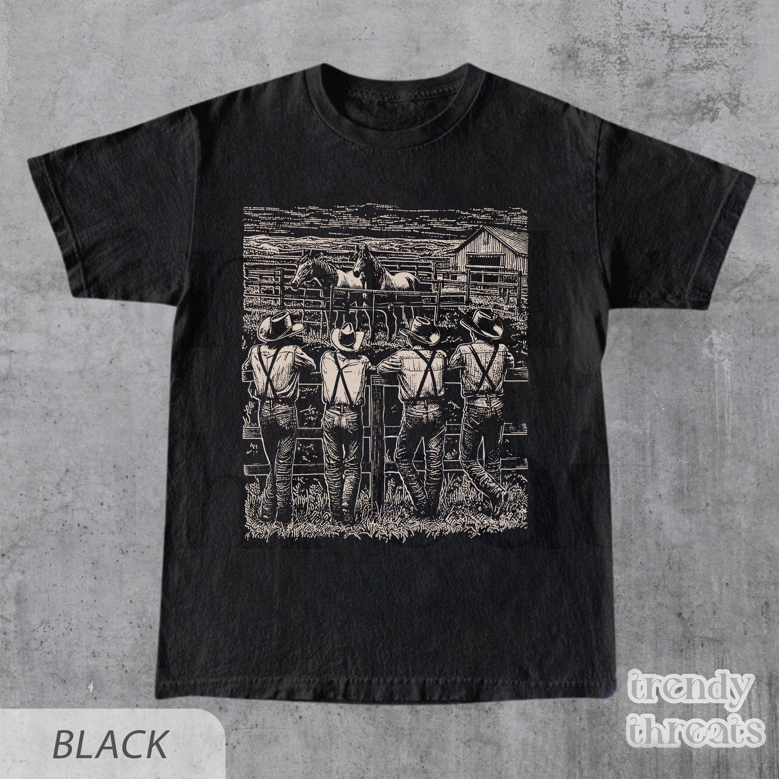 Western Cowboy Vintage T-shirt, Retro Cowboys Graphic Shirt, Vintage Wild West Unisex Shirt, the ...