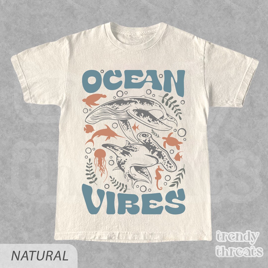 Ocean Vibes 90s T-shirt | Retro Ocean Nature Shirt | Sealife | Whale ...