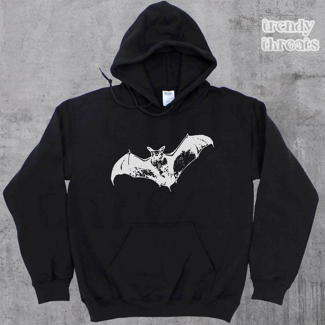 Y2k Bat Vintage 90s Graphic Hoodie, Retro Gothic Bat Hoodie, Retro ...
