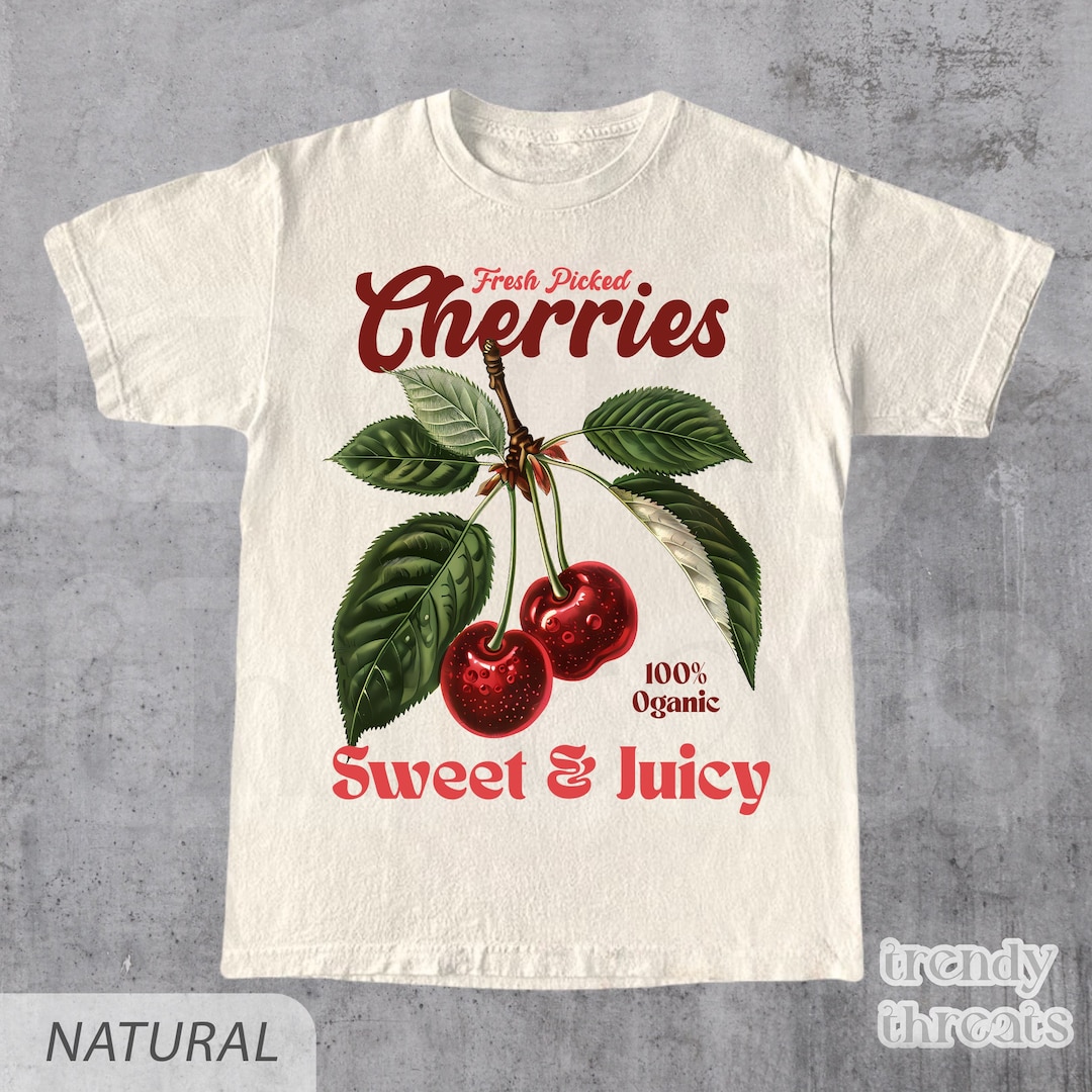 Retro Cherries Commercial Graphic Shirt, Vintage Cherry T-shirt, Unisex ...