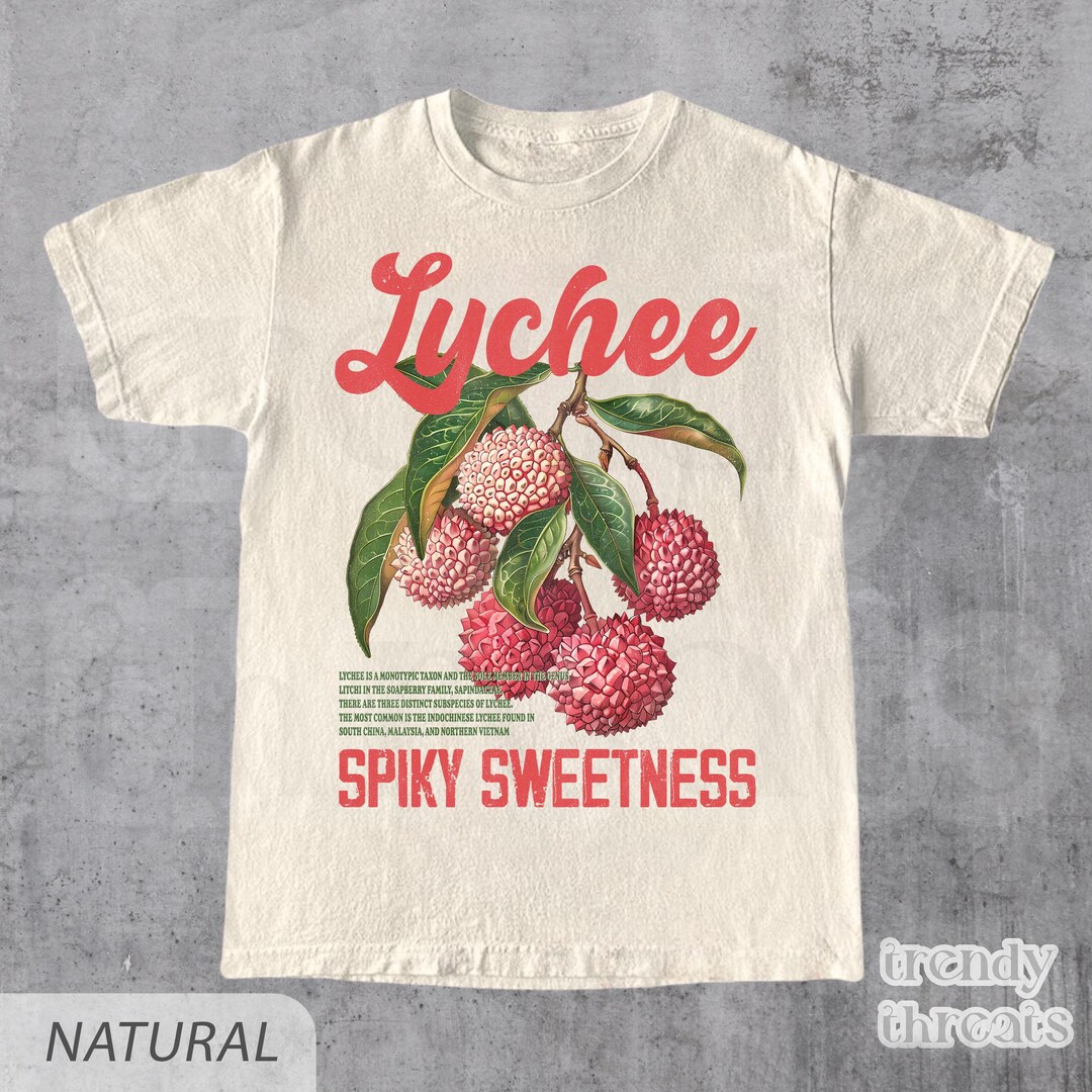 Lychee Commercial Graphic Shirt, Vintage 90s Fruit Lover Shirt, Lychee ...