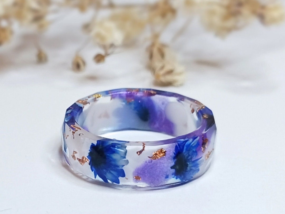 Resin Ring With Real Pressed Flowers / Floral Ring / Botanical Inspired ...