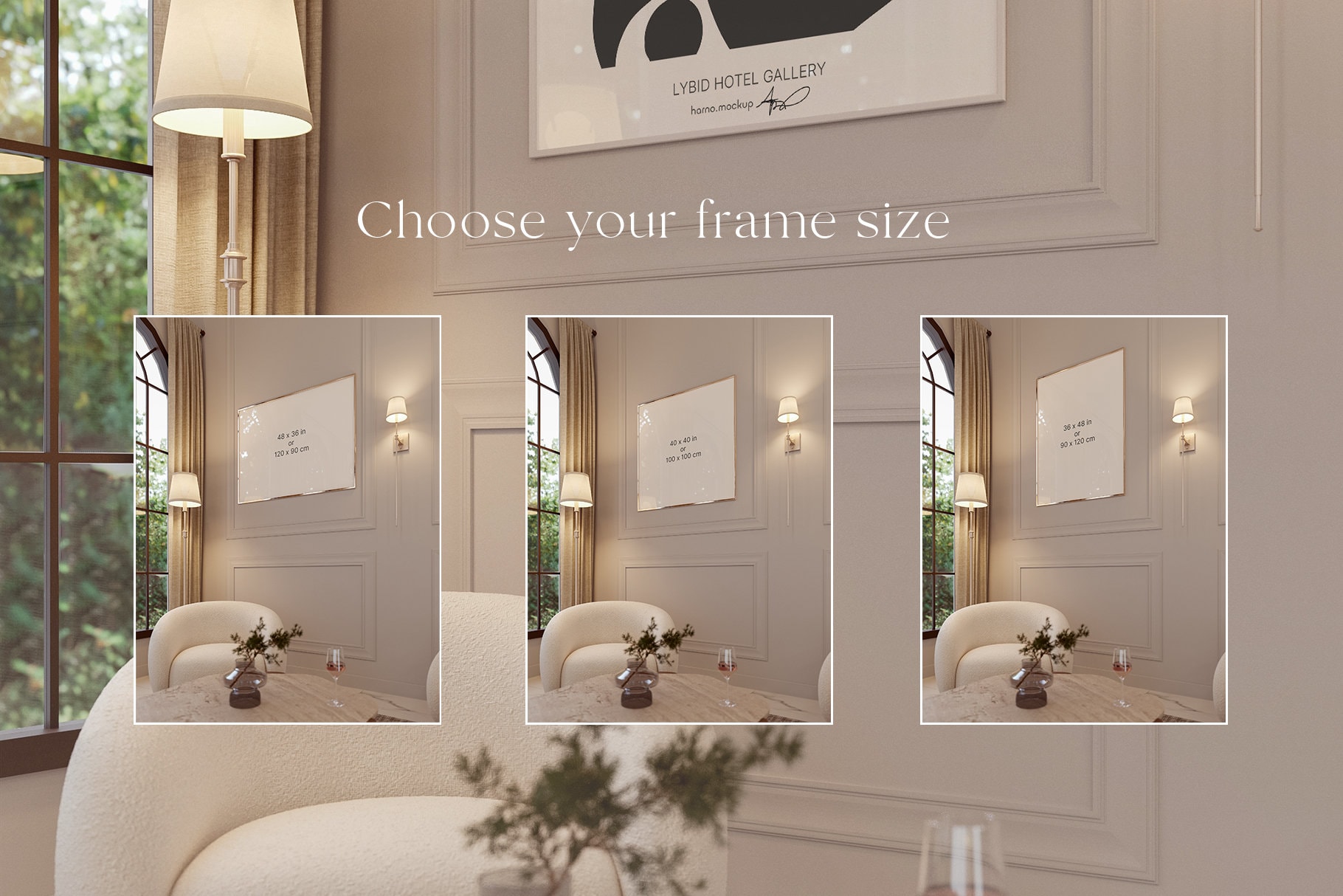 Hotel Frame Mockup Set, Premium Poster Display, Metal Frame, Wall Art ...