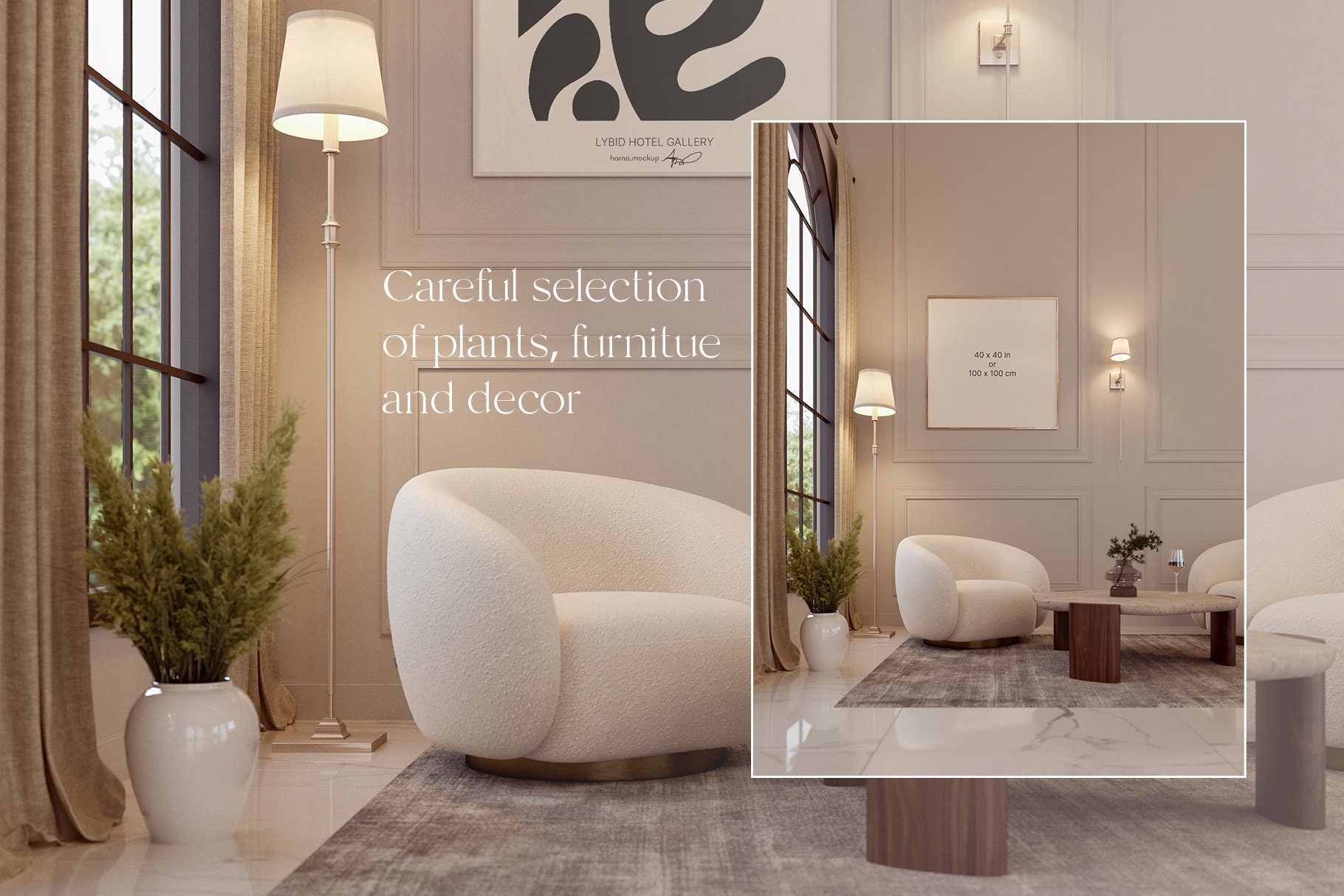 Hotel Frame Mockup Set, Premium Poster Display, Metal Frame, Wall Art ...