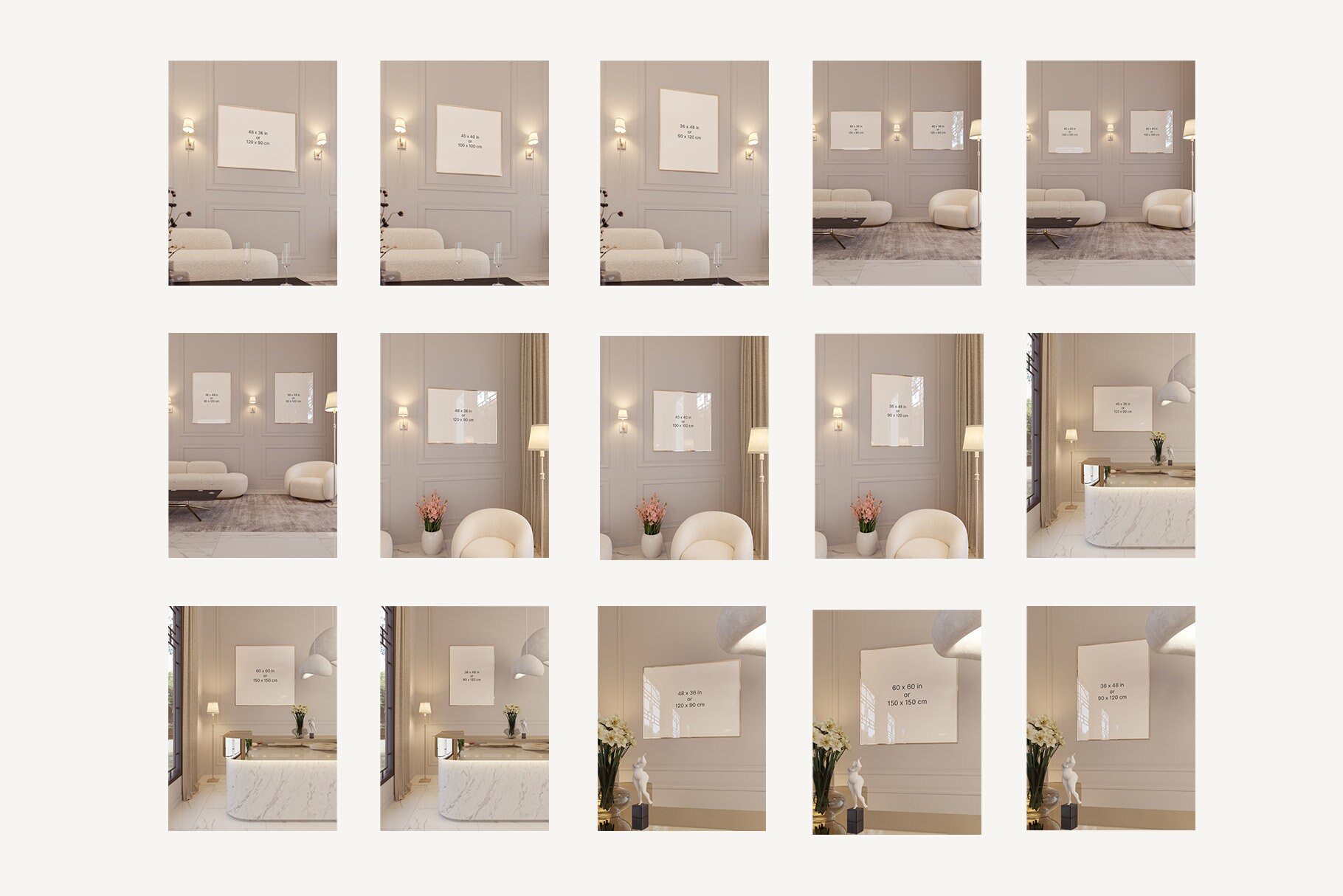 Hotel Frame Mockup Set, Premium Poster Display, Metal Frame, Wall Art ...