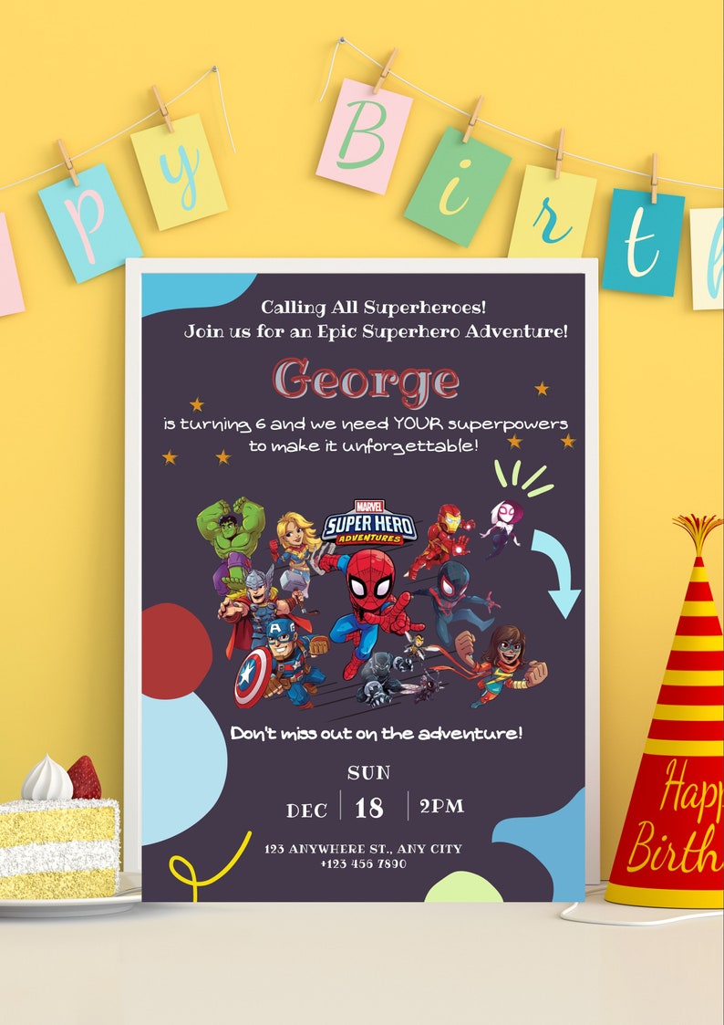 Superhero Invitation, Superhero Birthday Invitation, Superhero Party ...