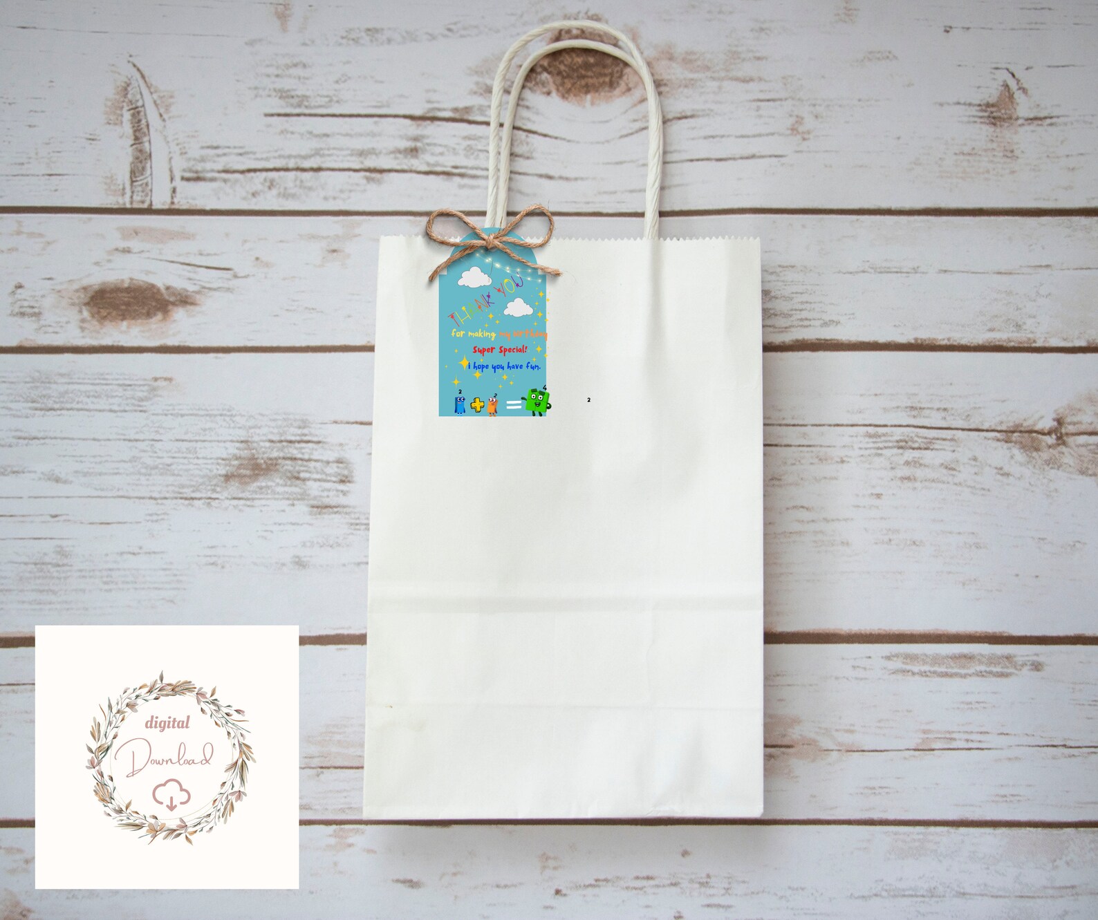 Numberblocks Tags for Gift Bags, Party Numberblocks,numberblocks Party ...