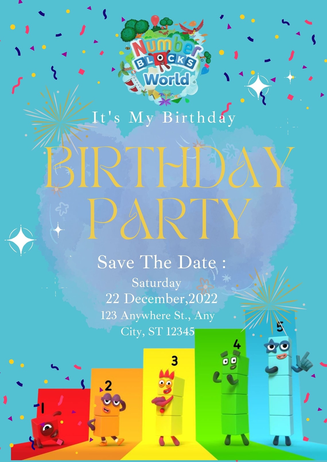 Numberblocks Invitation Numberblocks Template,numberblocks ...