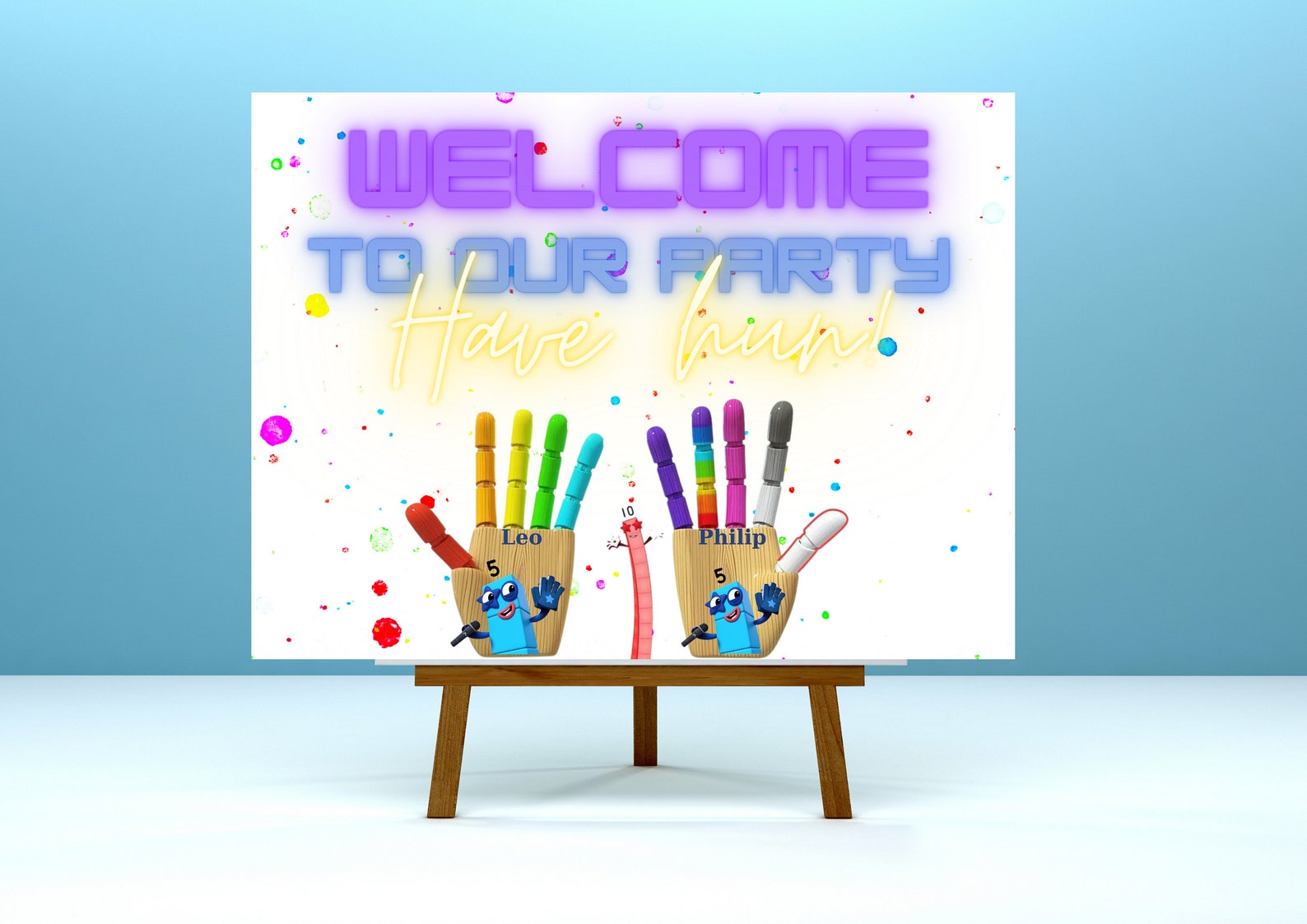 Numberblocks Birthday Party Welcome Sign, Twins Party - Etsy