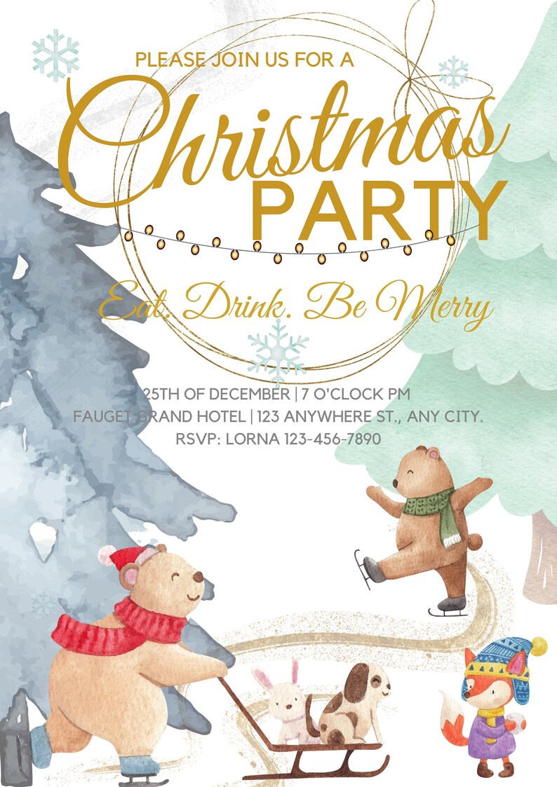 Christmas Party Invitation, - Etsy