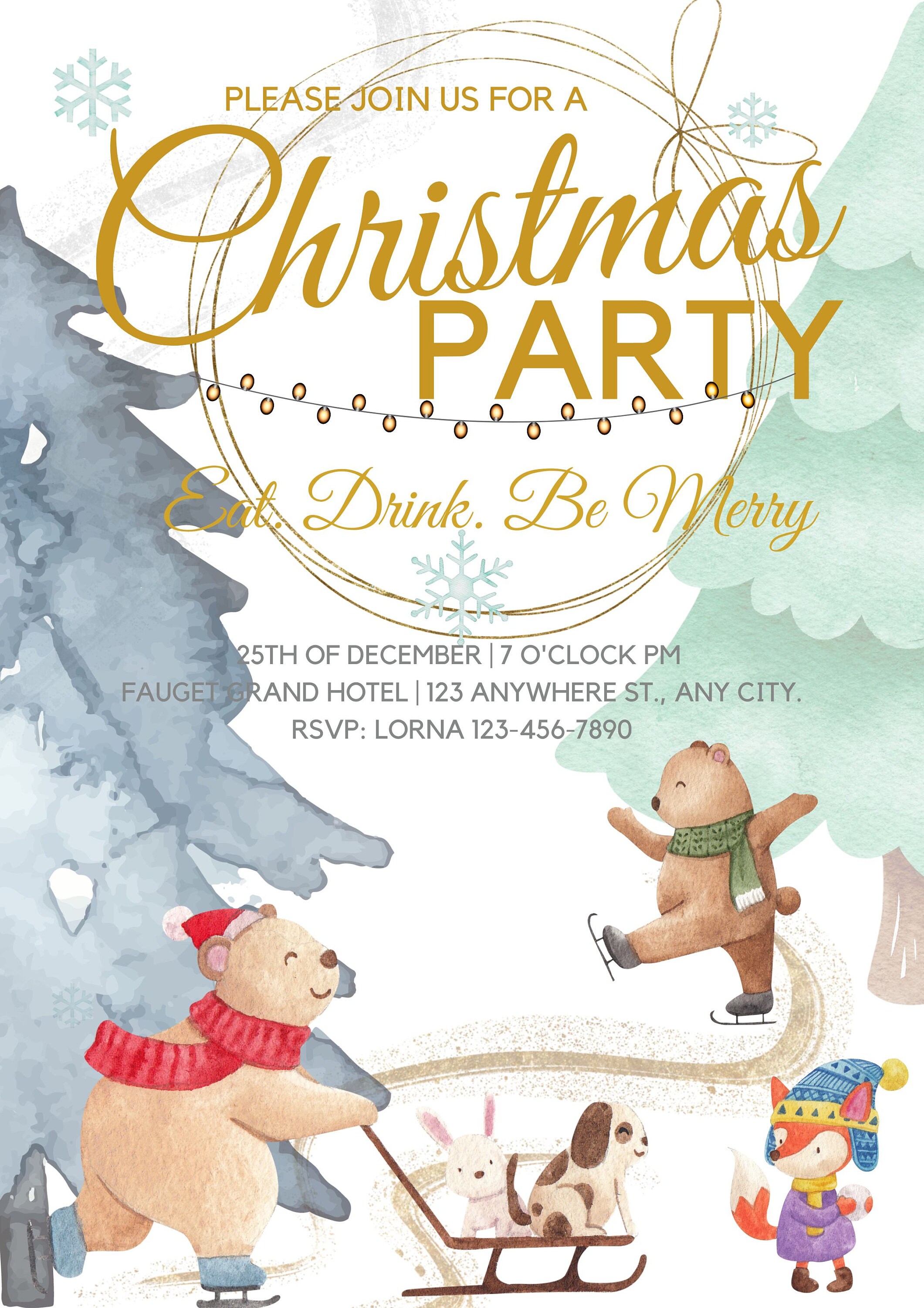 Christmas Party Invitation, - Etsy