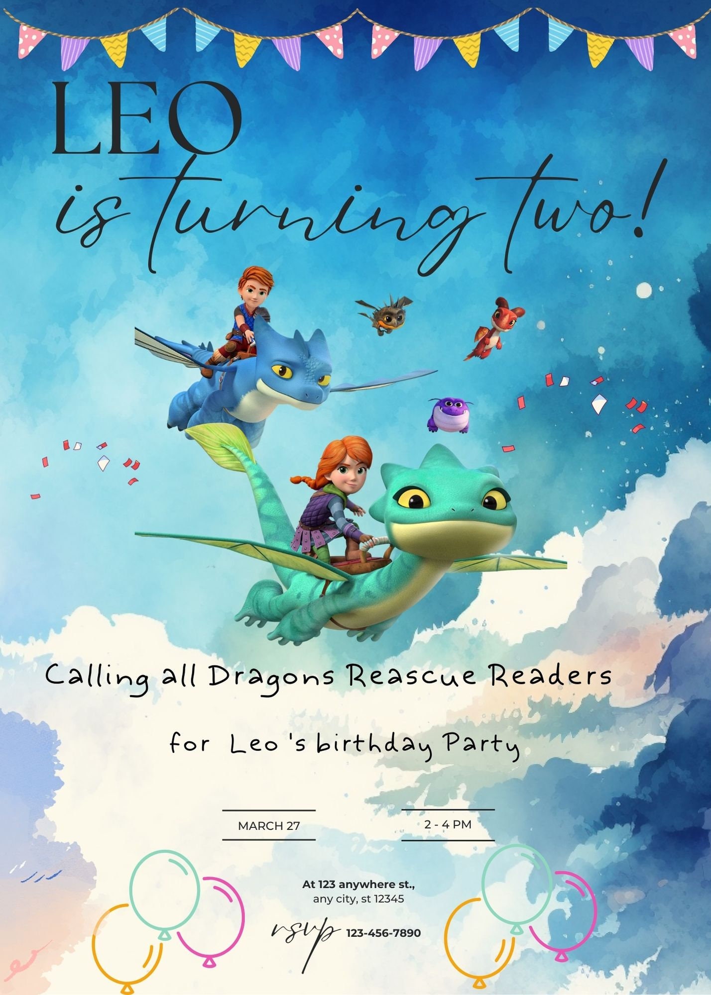 Dragons Rescue Riders,editable Dragons Rescue Riders Birthday ...