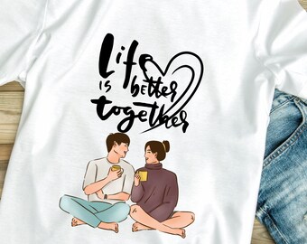 Retro Valentine PNG. Better Together PNG. Valentines PNG. Sublimation ...
