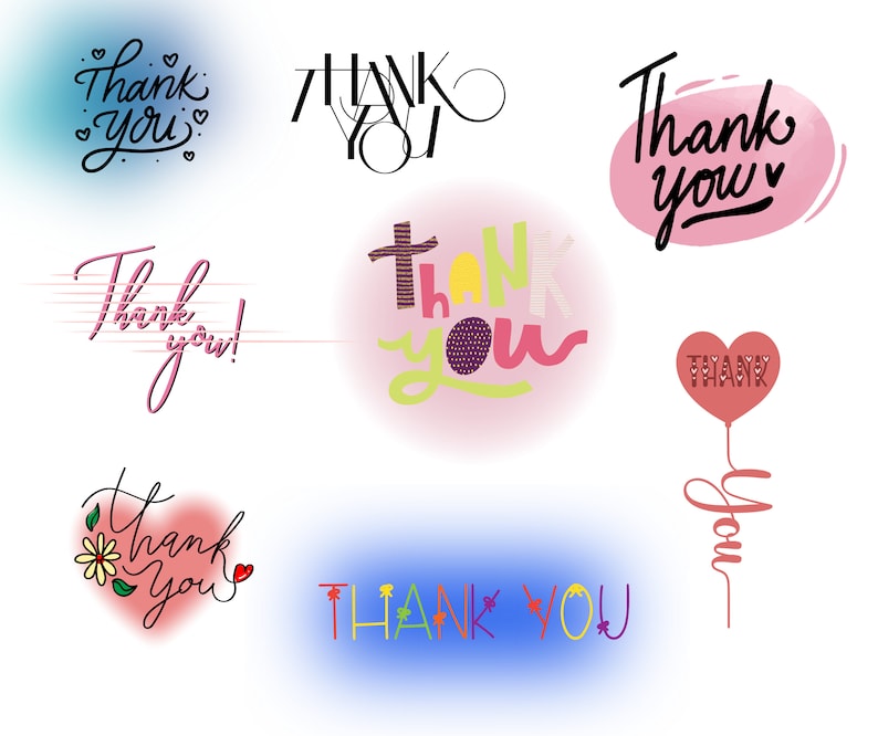 Danke-Svg-Bundle: Karten, Aufkleber, Clipart (PNG) - Etsy.de