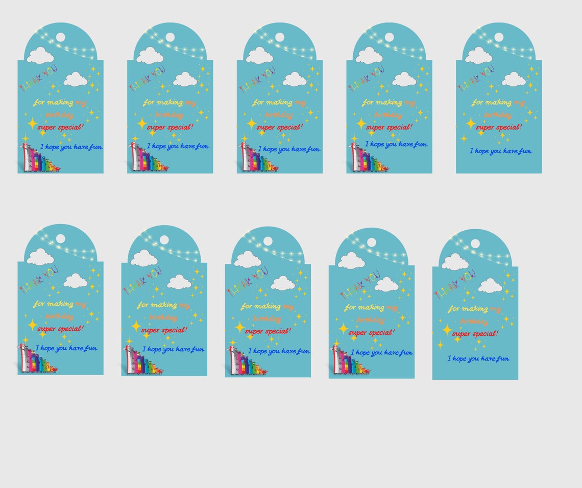 Numberblocks Tags for Gift Bags, Party Numberblocks,numberblocks Party ...