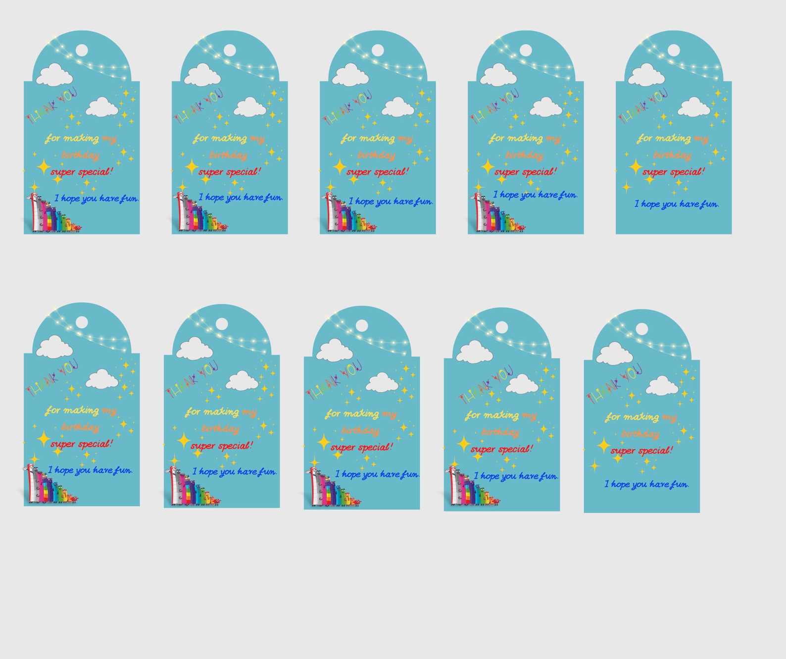 Numberblocks Tags for Gift Bags, Party Numberblocks,numberblocks Party ...