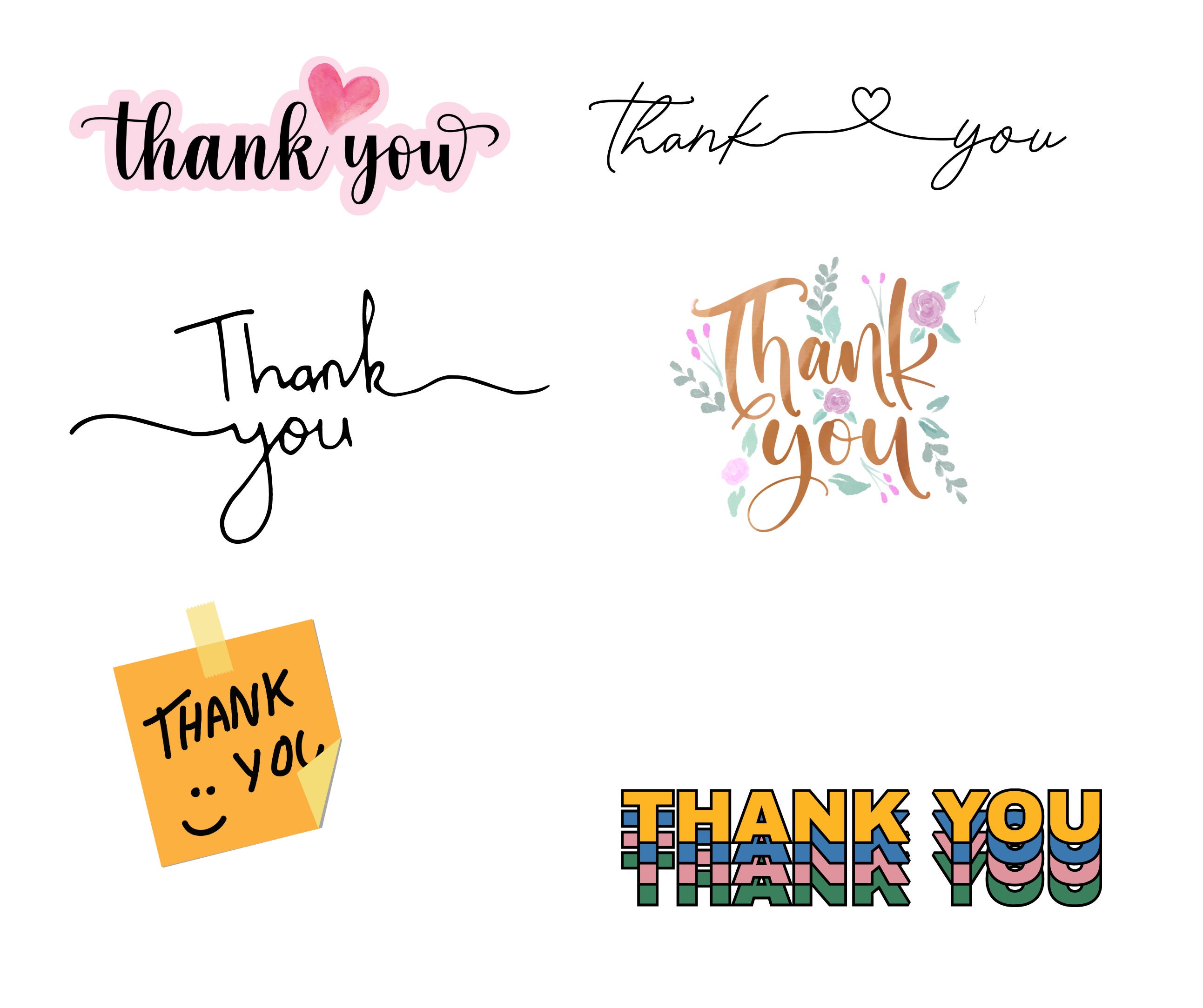 Thank You Png, Thank You Svg,thank You Svg Bundle, Thank You Cards ...