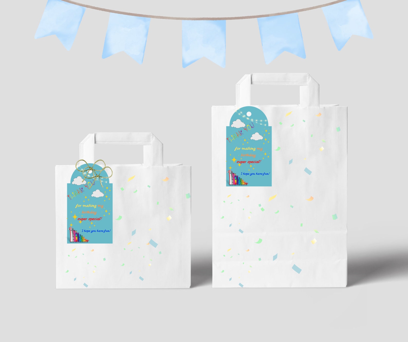 Numberblocks Tags for Gift Bags Party - Etsy