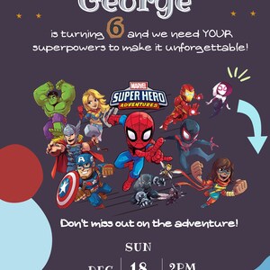 Superhero Invitation, Superhero Birthday Invitation, Superhero Party ...