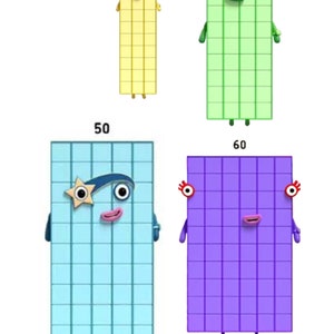 Numberblocks 0-20 and 30,40,50,60,70,80,90,10, Coloring Page 0-10 - Etsy