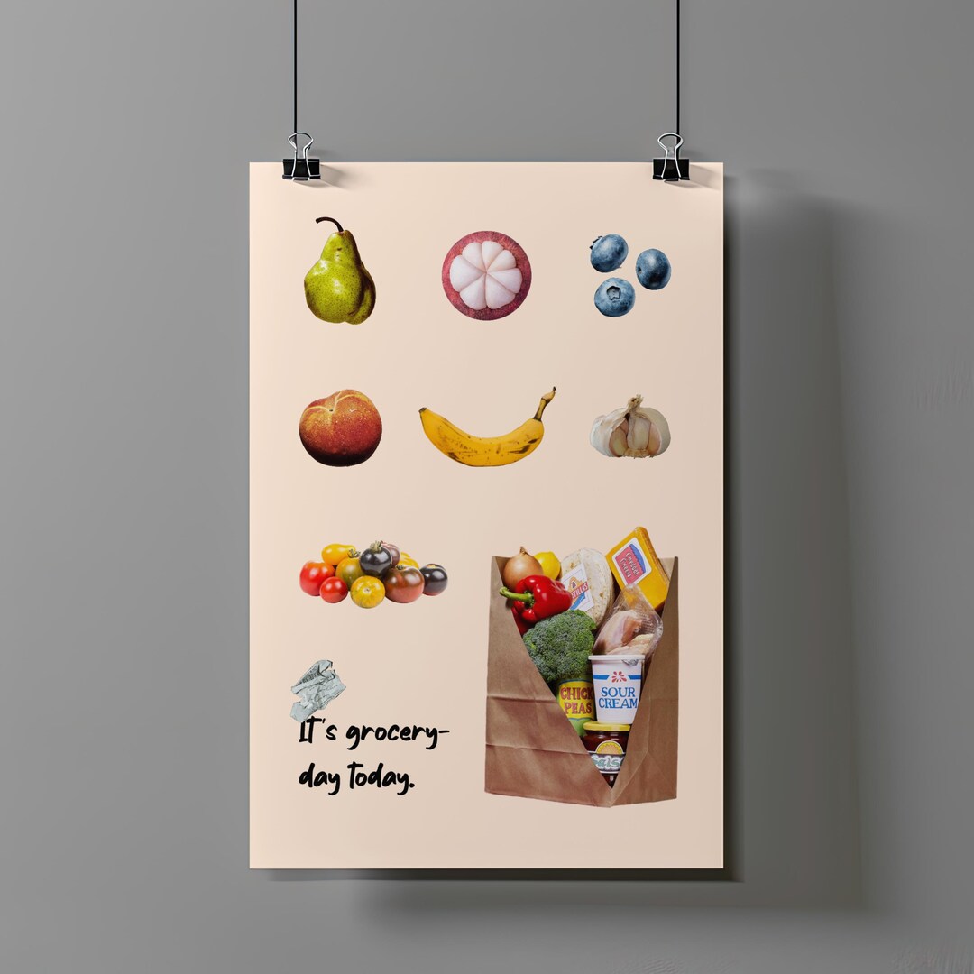 Grocery Poster | Kitchen Wall Art | Food Poster - Etsy