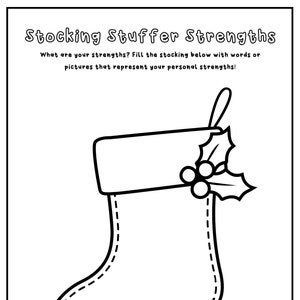 Stocking Stuffer Strengths SEL Worksheet Christmas SEL Activity - Etsy