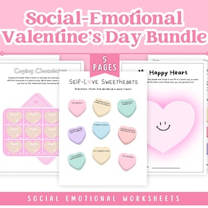 Valentine's Day SEL Worksheet Bundle- Kid's Social Emotional Worksheets ...