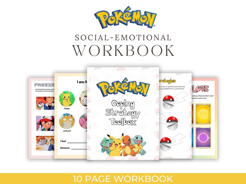 Pokémon SEL Therapy Coping Strategy Toolbox Workbook - Etsy
