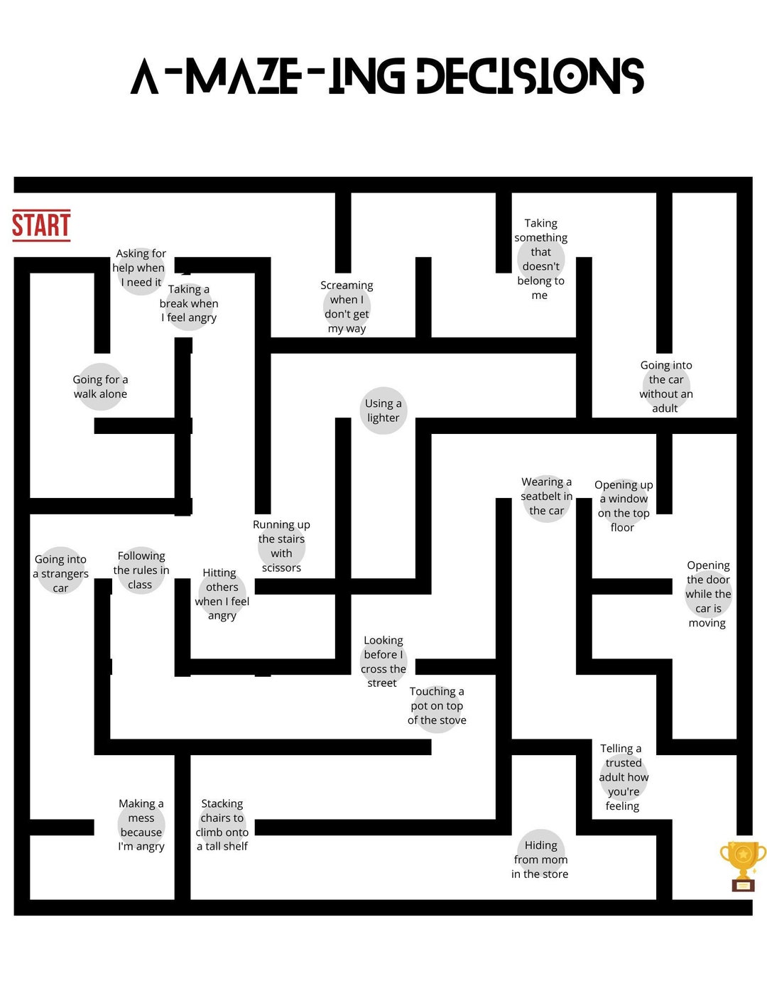 A-MAZE-ING Decision Making SEL Worksheet - Etsy