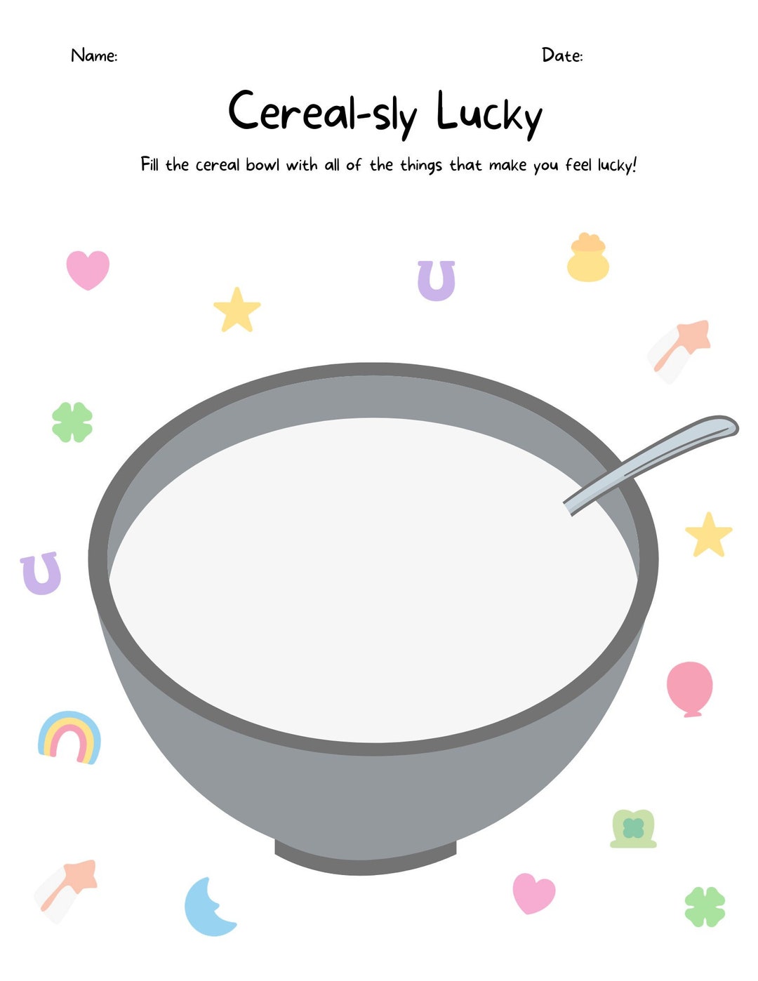 Lucky Charm St. Patricks Day Classroom Therapy SEL Worksheet - Etsy