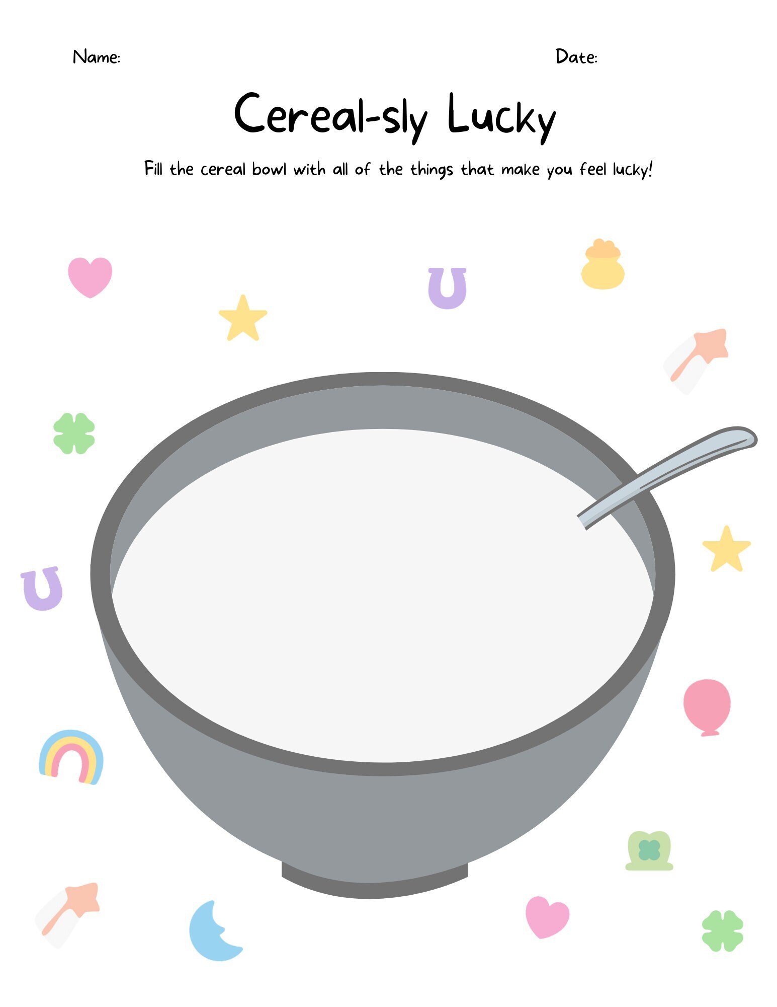 Lucky Charm St. Patricks Day Classroom Therapy SEL Worksheet - Etsy