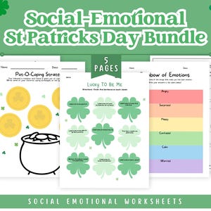 St Patrick's Day Social Emotional Worksheet Bundle - Etsy