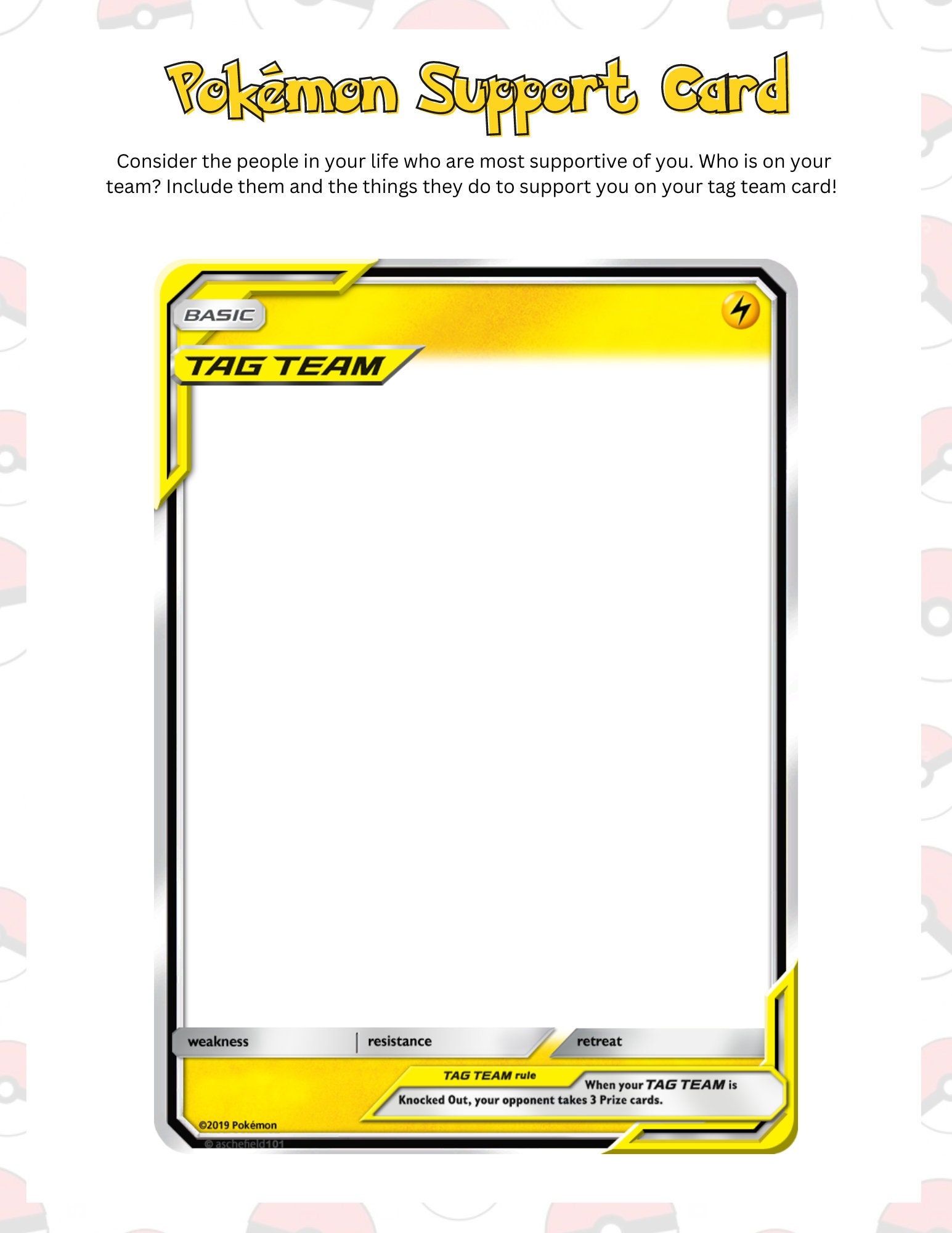 SEL Support Systems Pokémon Card Worksheet - Etsy