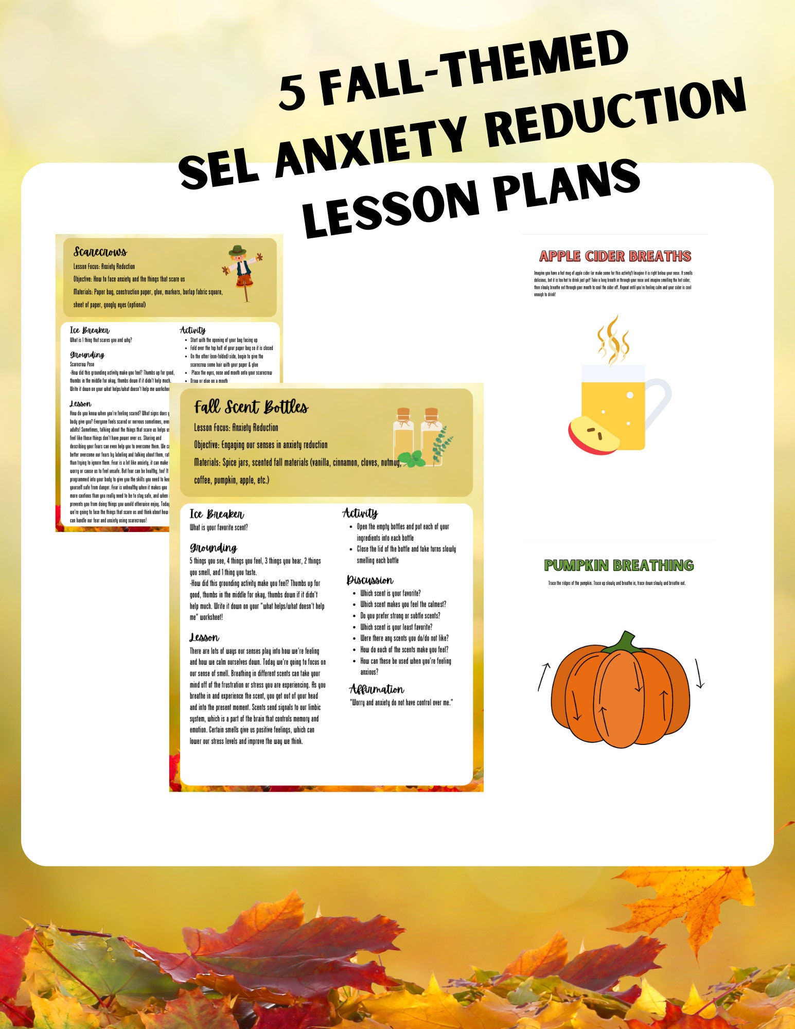 Fall SEL STEAM Lesson Plans (5 Days/lessons) - Etsy