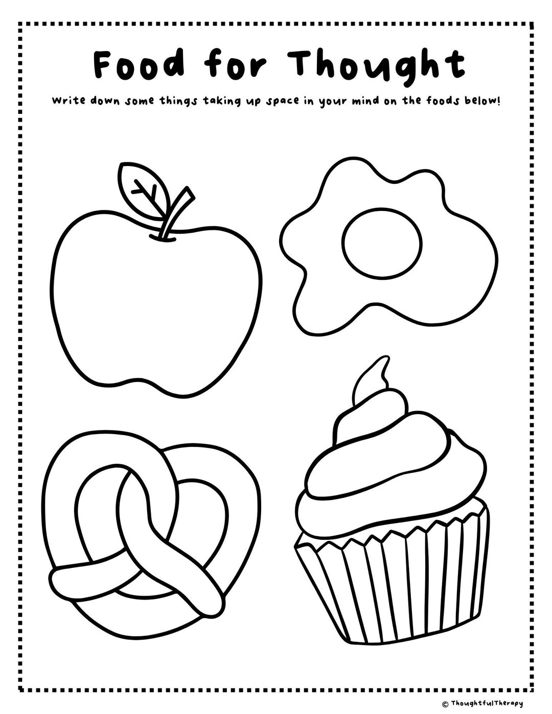 Food for Thought Check-in SEL Worksheet - Etsy
