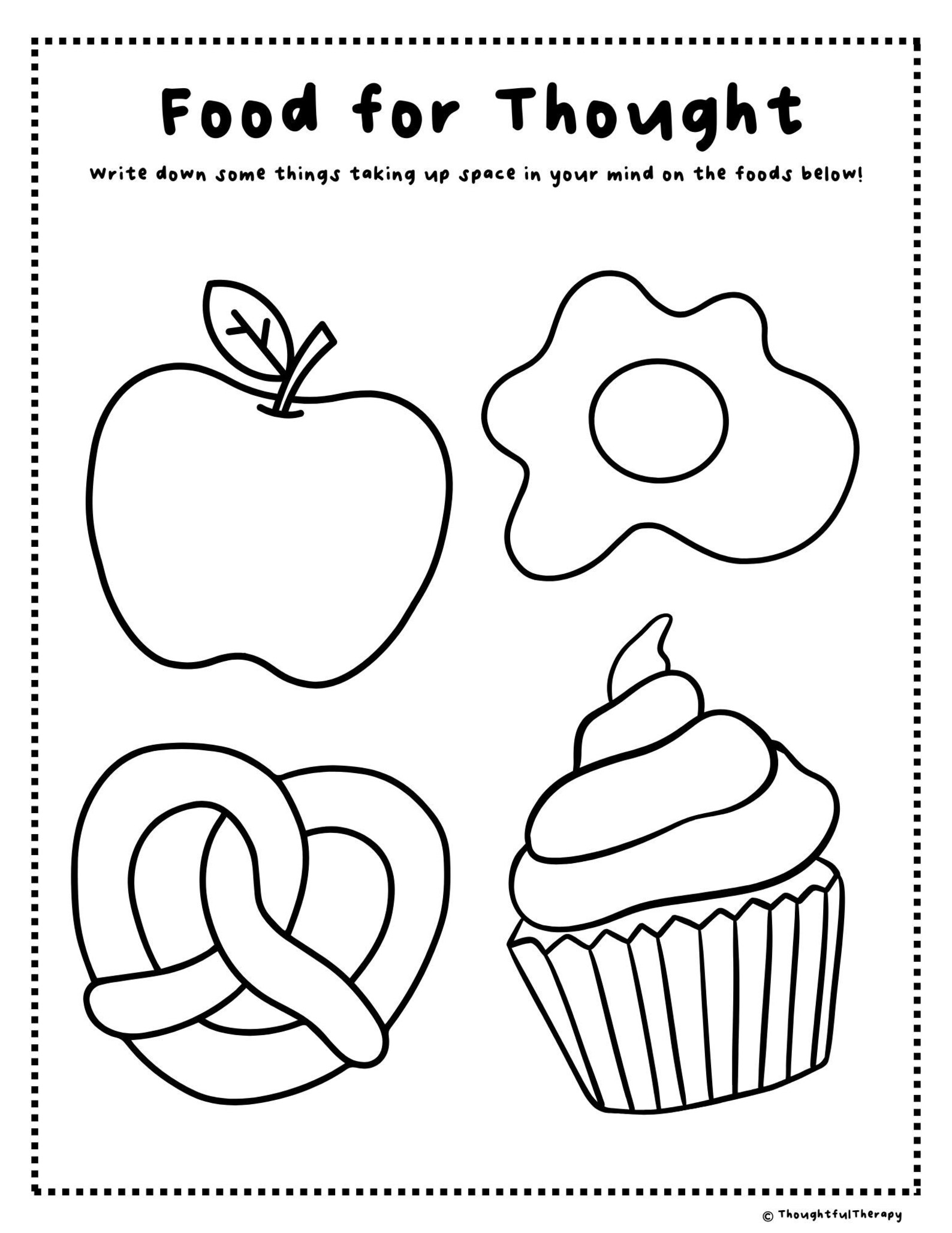 Food for Thought Check-in SEL Worksheet - Etsy