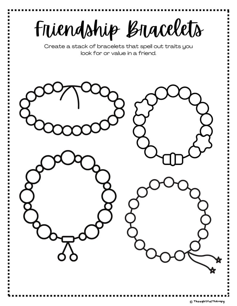 Friendship Bracelets SEL Worksheet - Etsy
