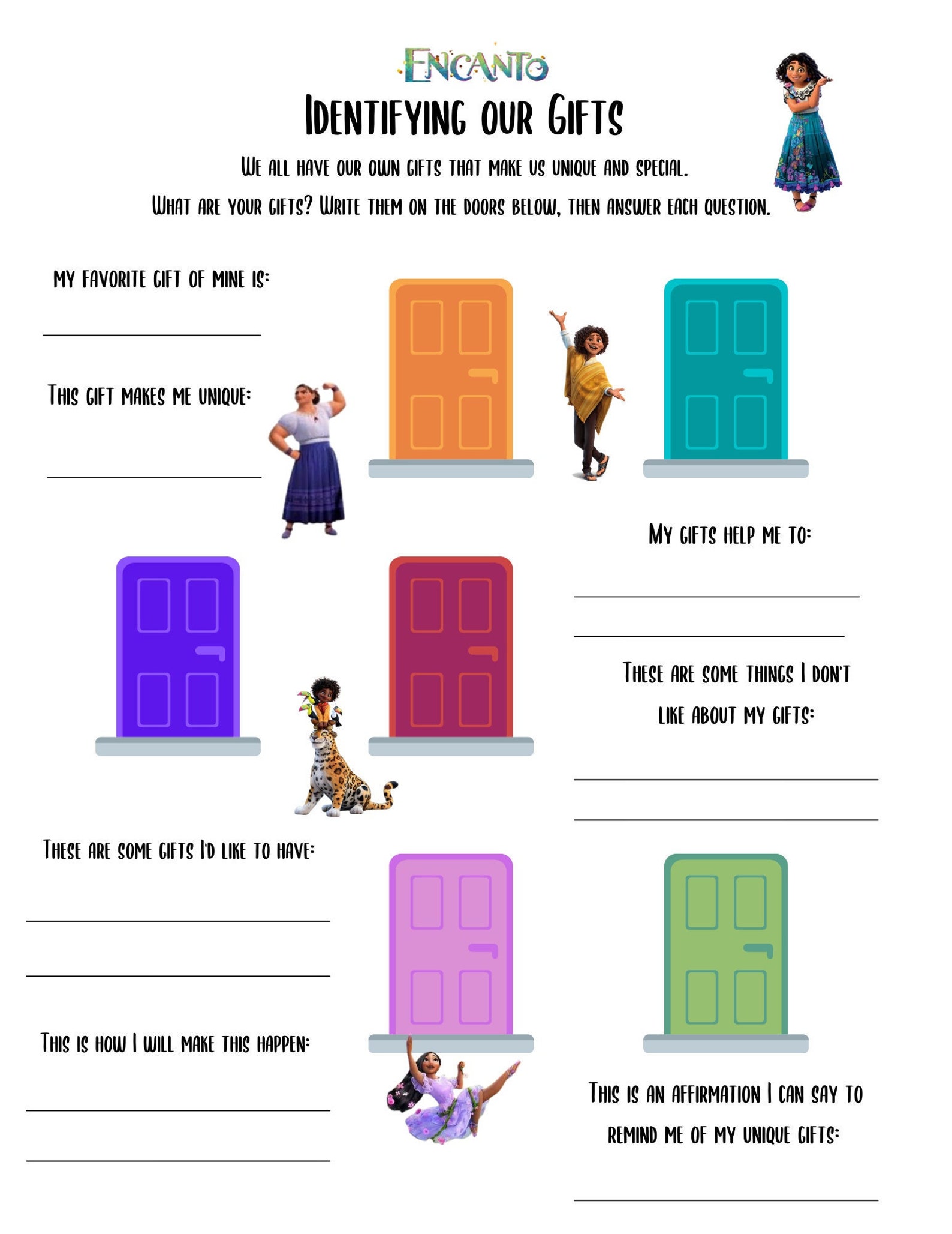 Kids Encanto Therapy Worksheet - Etsy