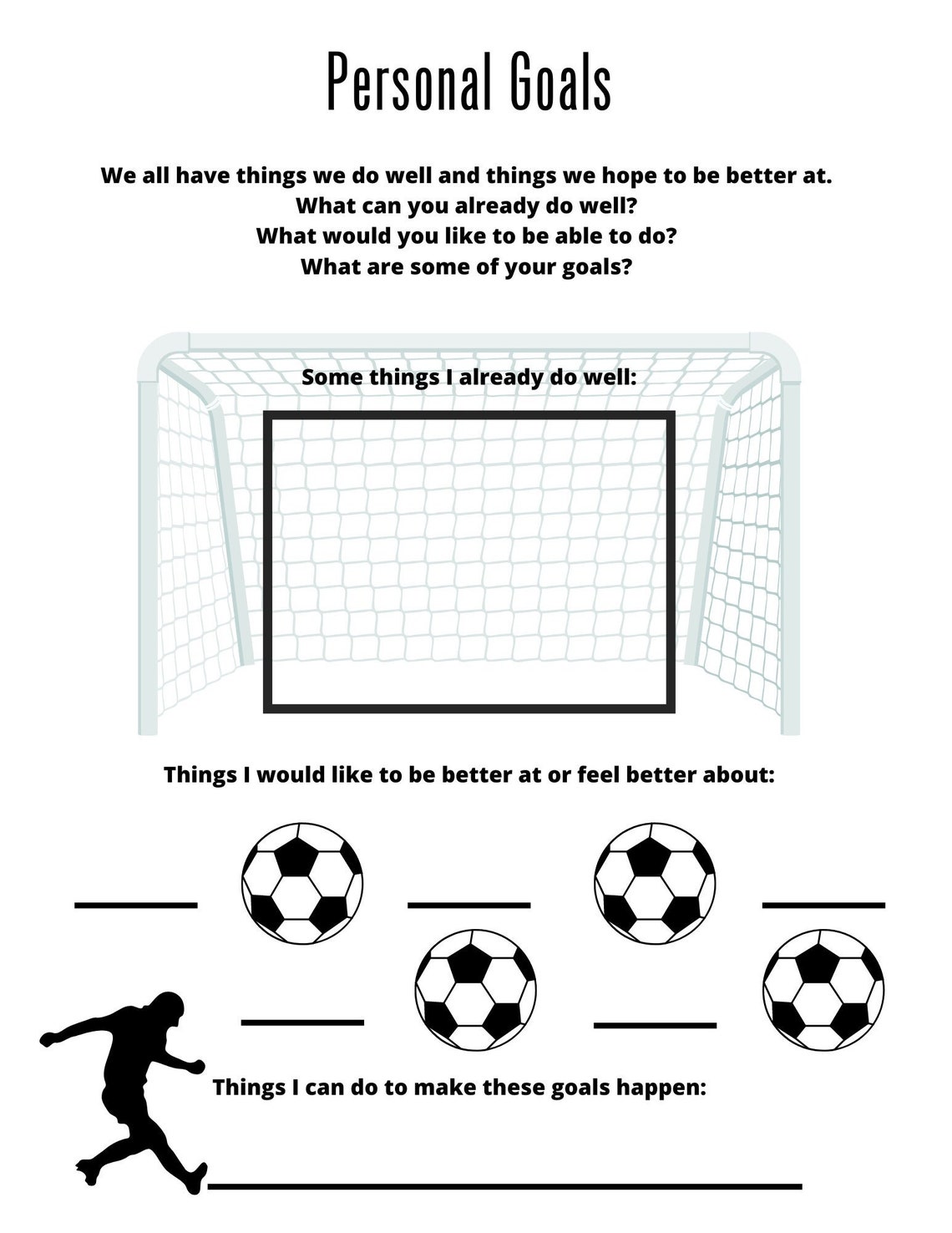 Personal Goals Therapy Worksheet - Etsy