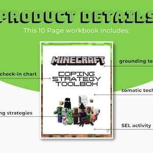 Minecraft SEL Therapy Coping Strategy Workbook - Etsy