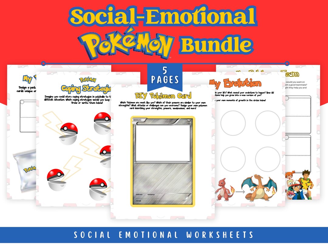 Pokémon SEL Worksheet Bundle - Etsy