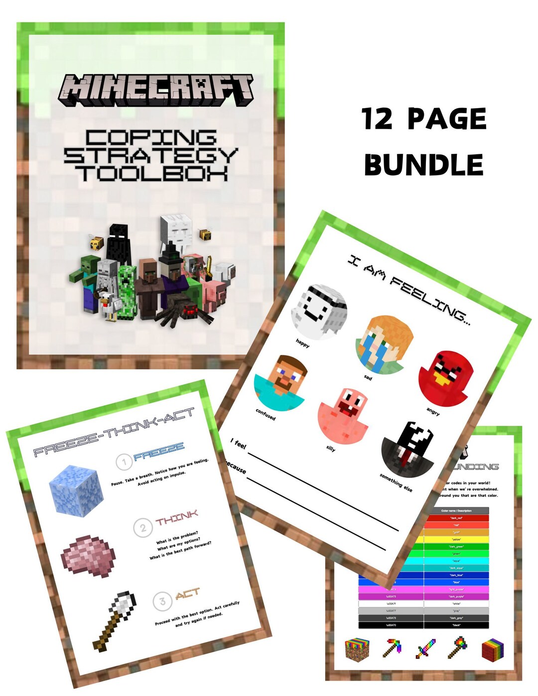 Minecraft SEL Therapy Coping Strategy Workbook - Etsy